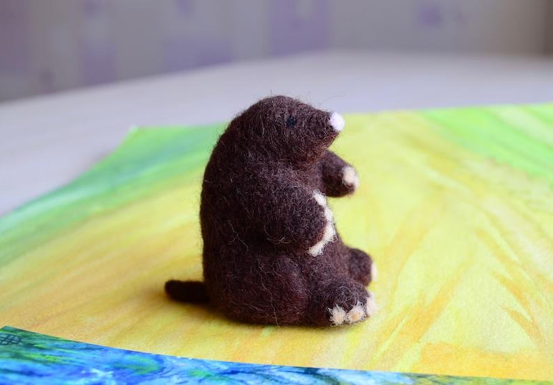 Needle Felted Mole Wool Animals Felt Mole Toy Needle Felted Animals ...