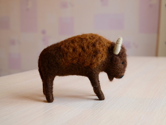 American Bison Needle Felted Buffalo Wool Animals Felt Needle | Etsy