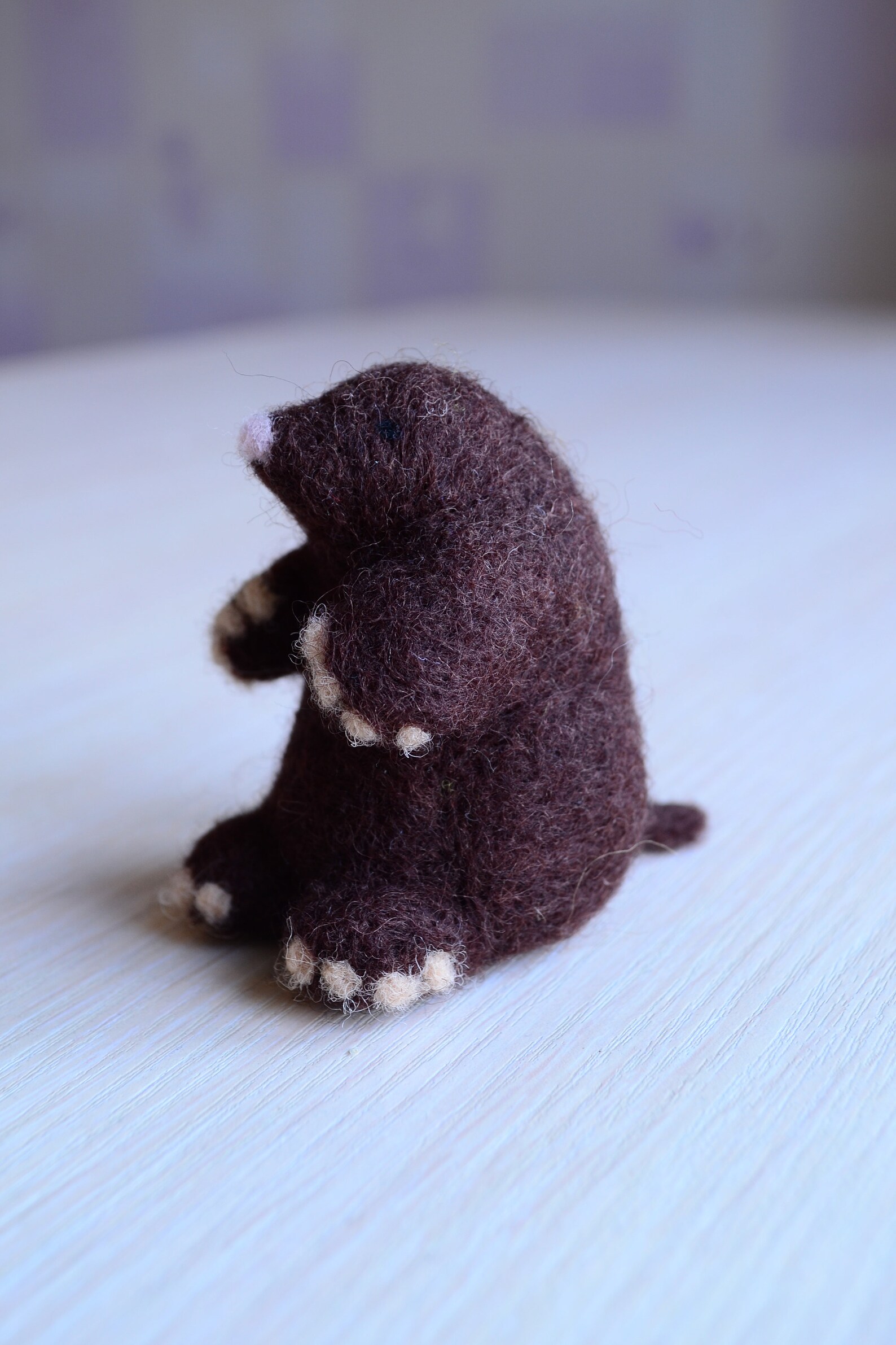 Needle Felted Mole Wool Animals Felt Mole Toy Needle Felted Animals ...