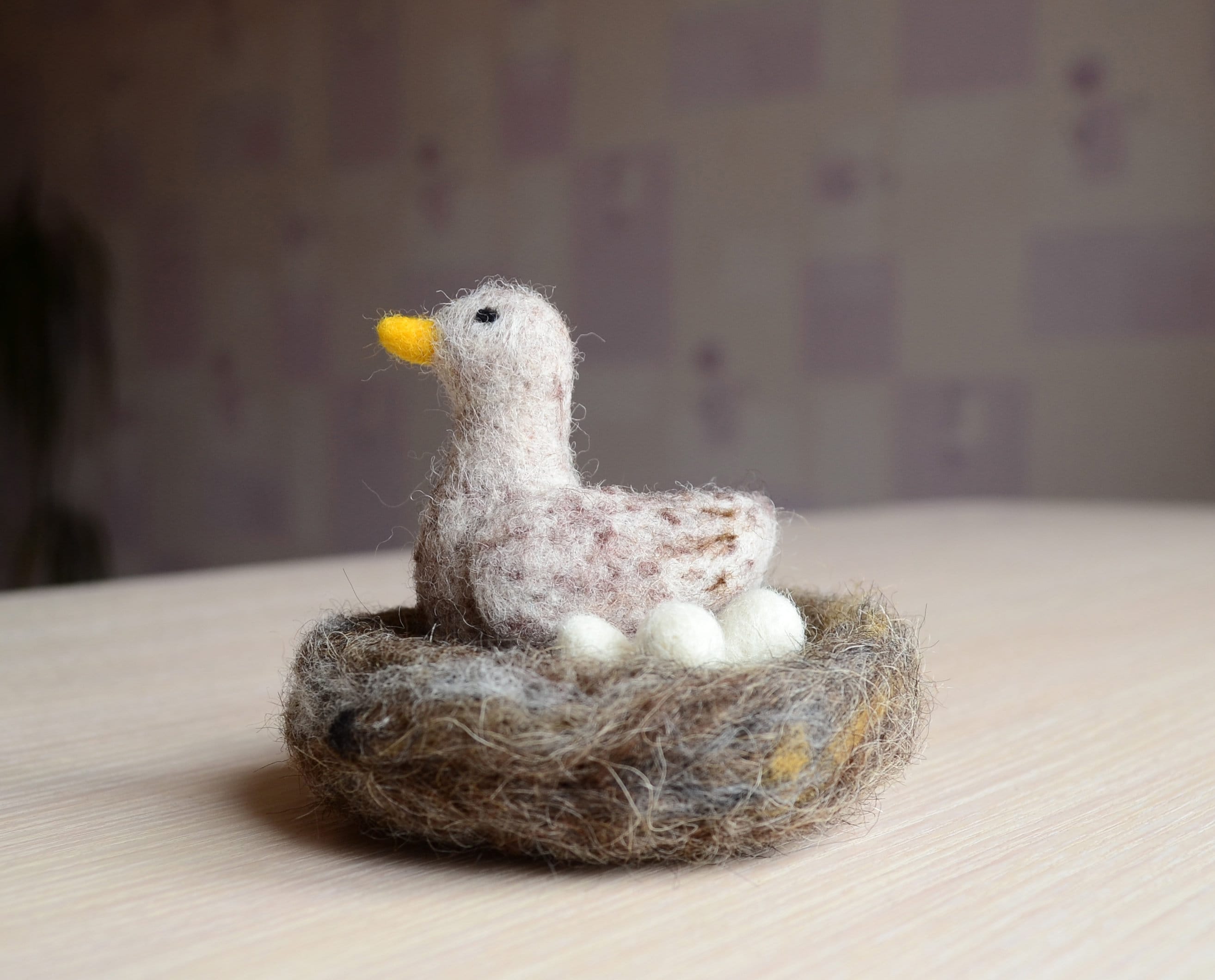 Felted Duck Drake Ducklings Handmade Felt Birds Nest and Egg - Etsy