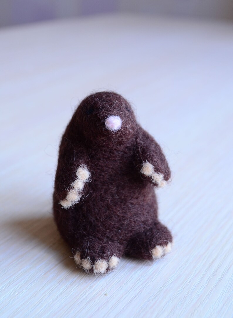 Needle Felted Mole Wool Animals Felt Mole Toy Needle Felted Animals ...
