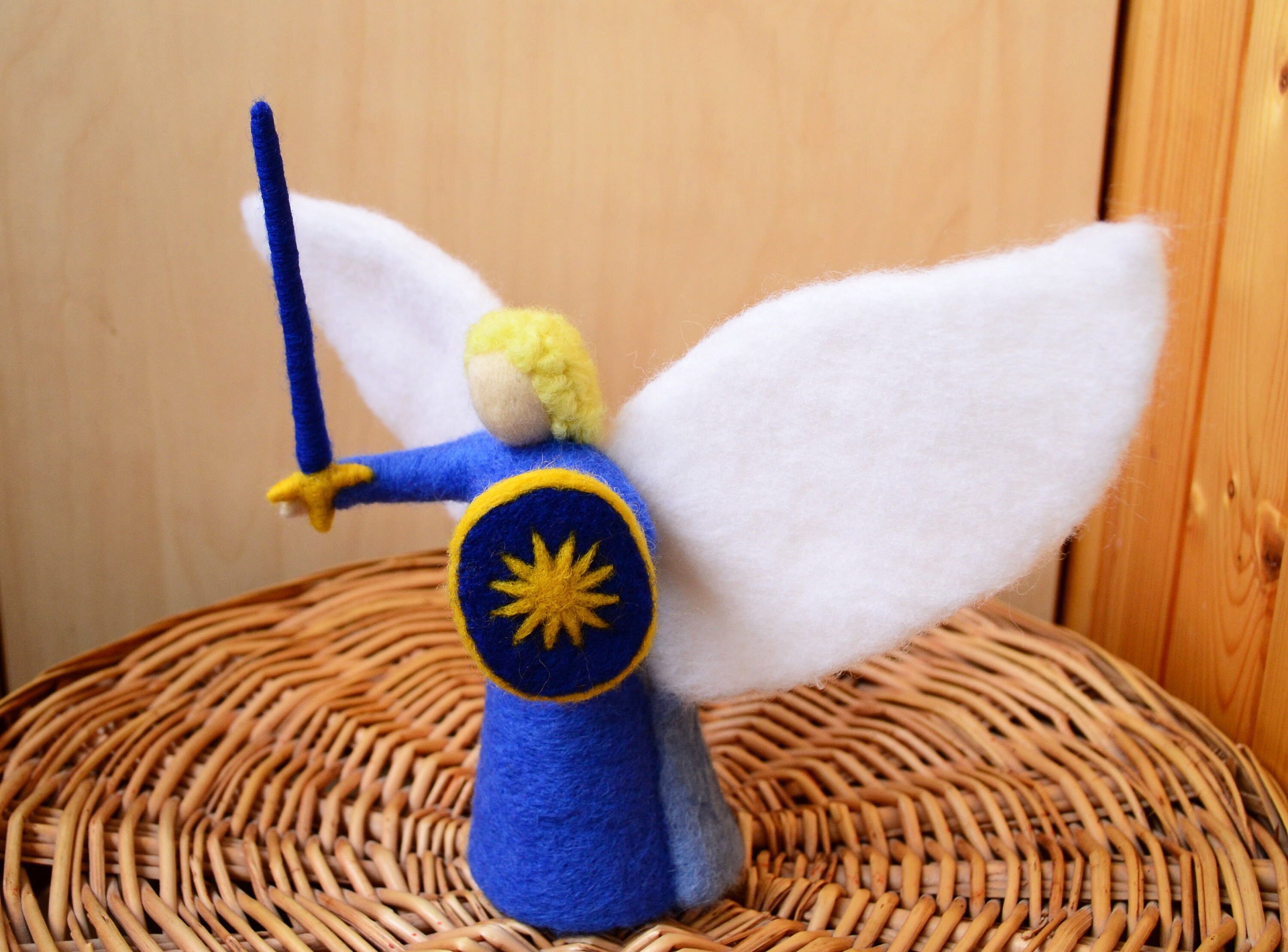 Needle Felted Archangel Michael Figurine, Wool Saint Michael Doll - Etsy