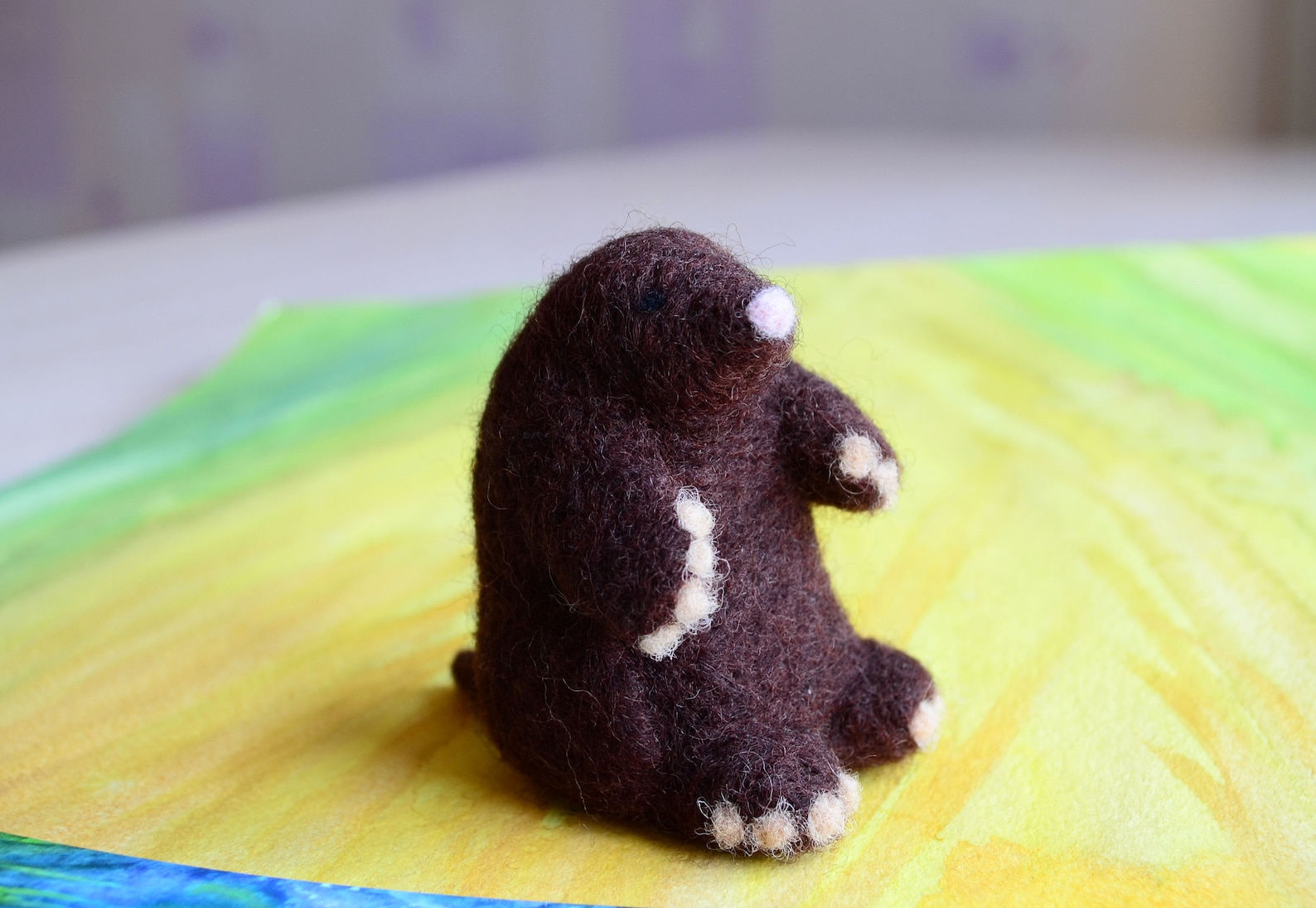 Needle Felted Wool Mole Forest Animal Toy - Etsy