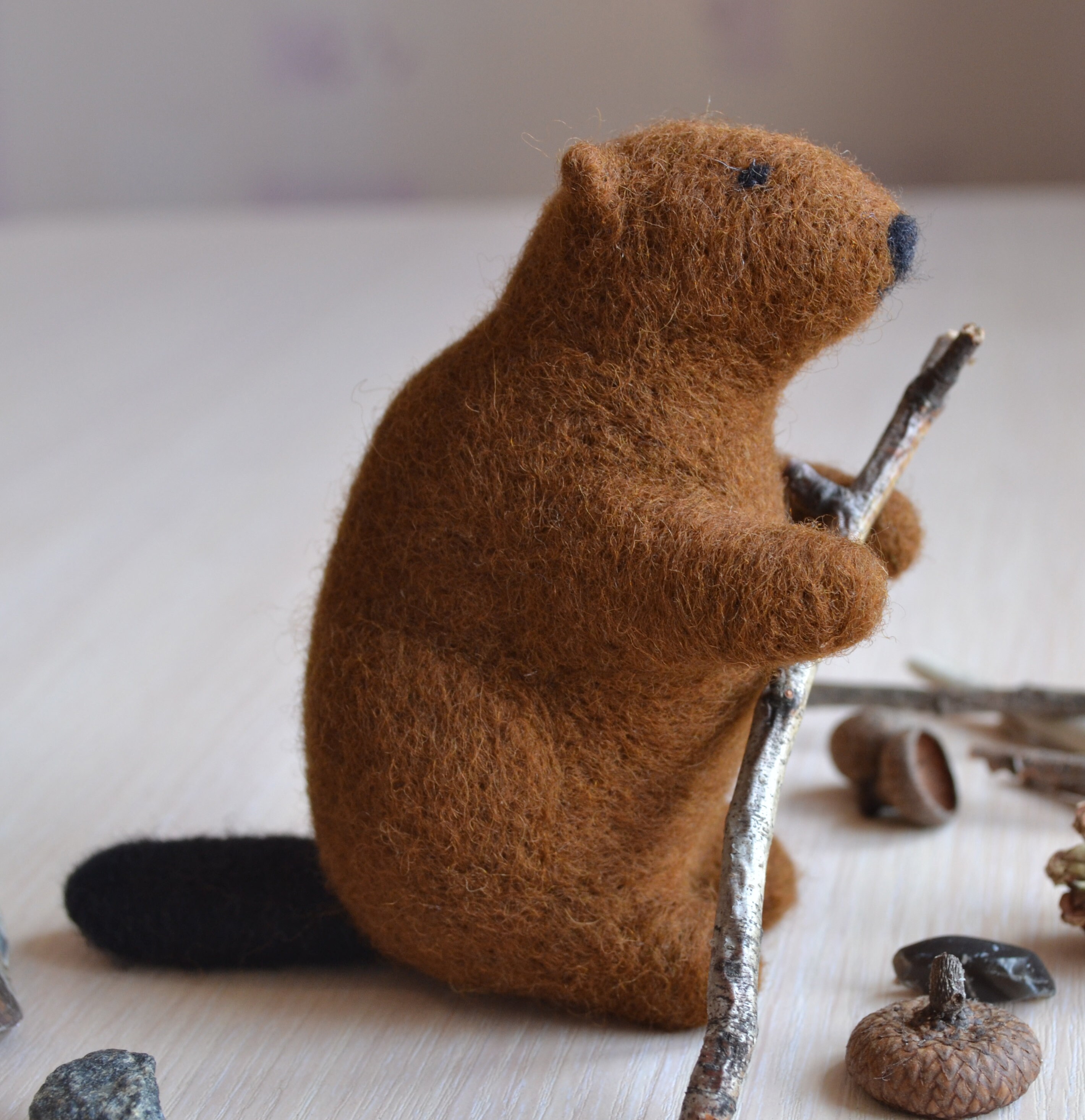 Needle Felted Beaver Wool Animals Felt Beaver Toy Needle Felted Animals ...