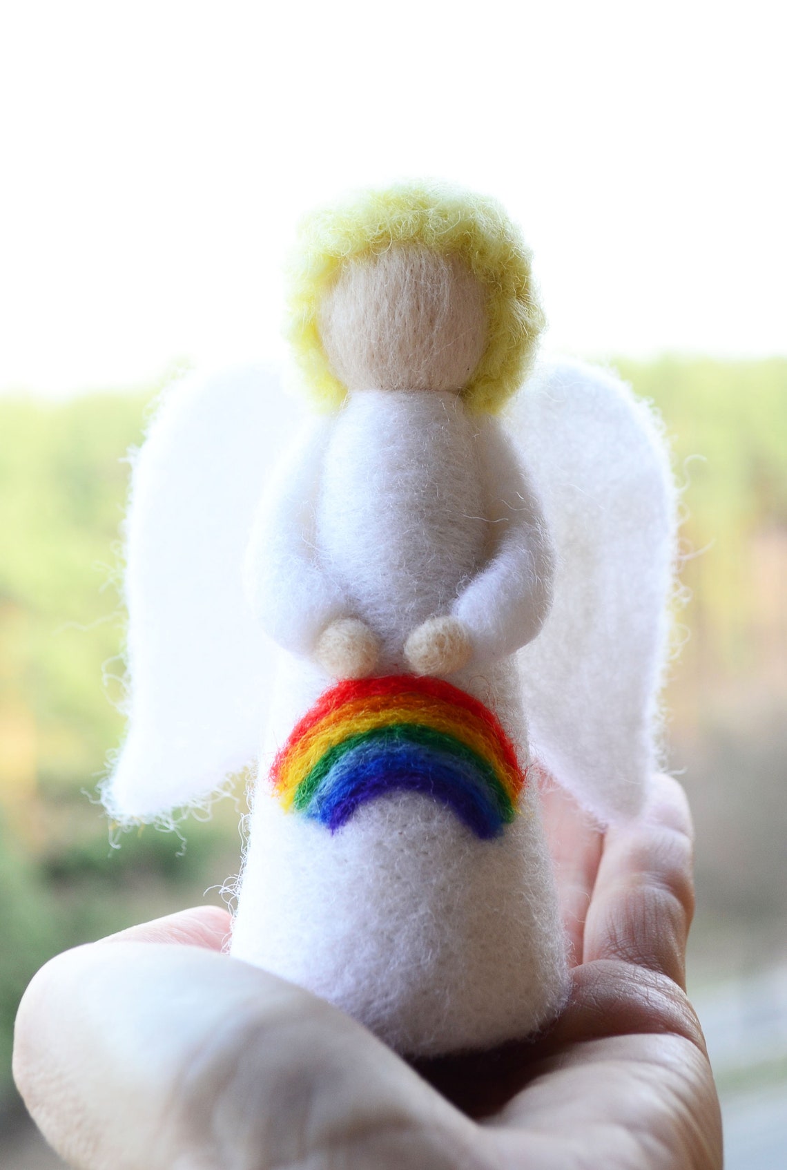 Wool Angel Doll Felt Angel With Raibow Guardian Angels Needle | Etsy