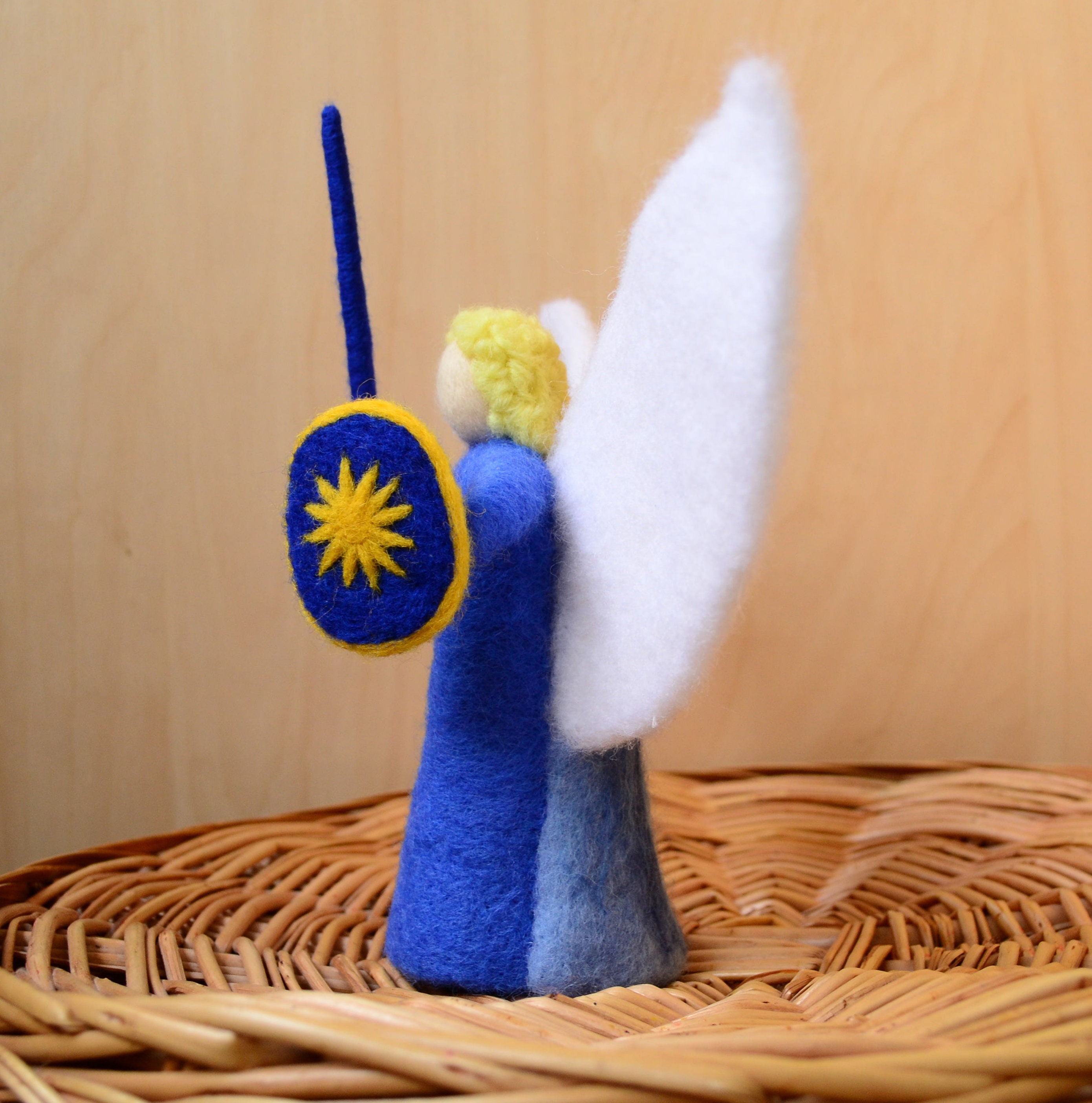 Needle Felted Archangel Michael Figurine, Wool Saint Michael Doll - Etsy