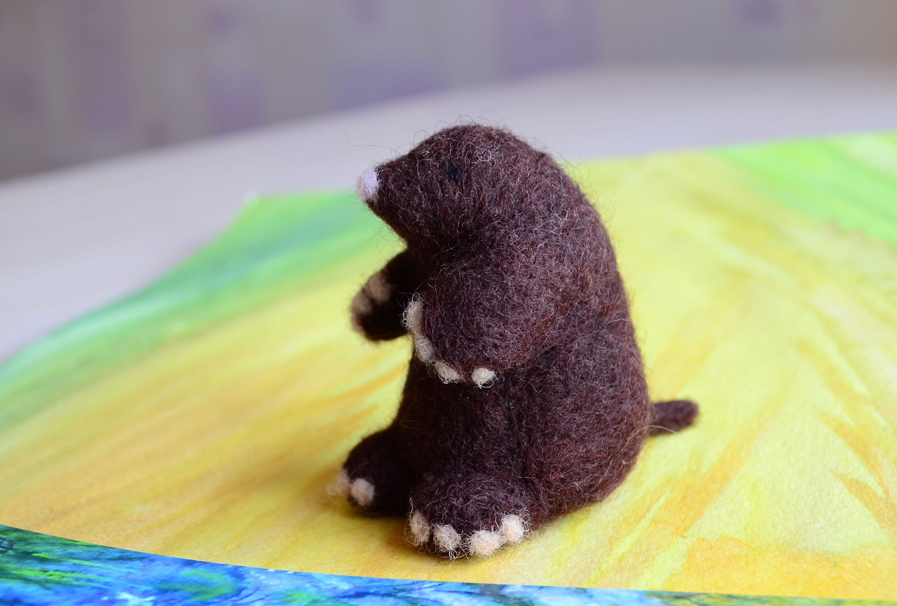 Needle Felted Wool Mole Forest Animal Toy - Etsy