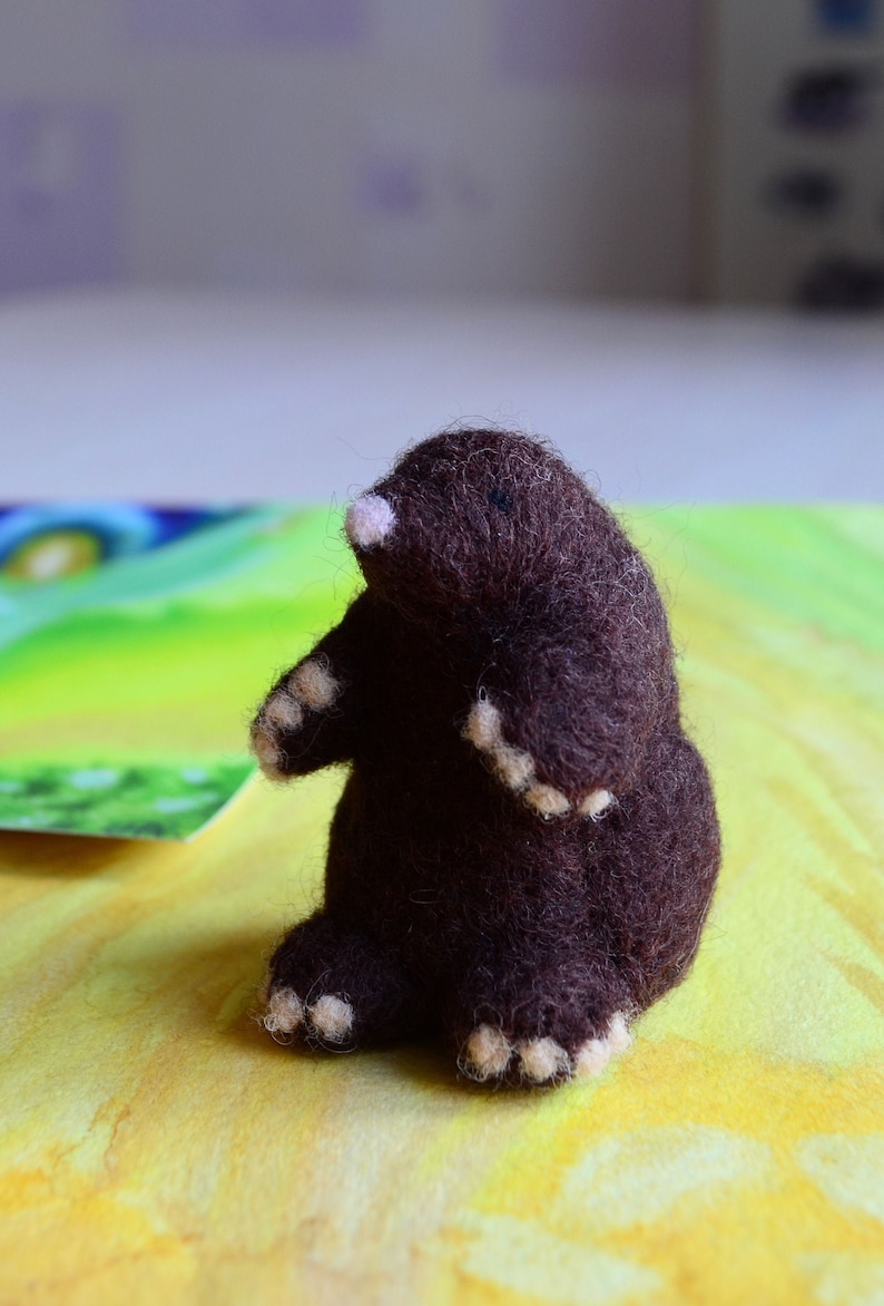 Needle Felted Mole Wool Animals Felt Mole Toy Needle Felted Animals ...