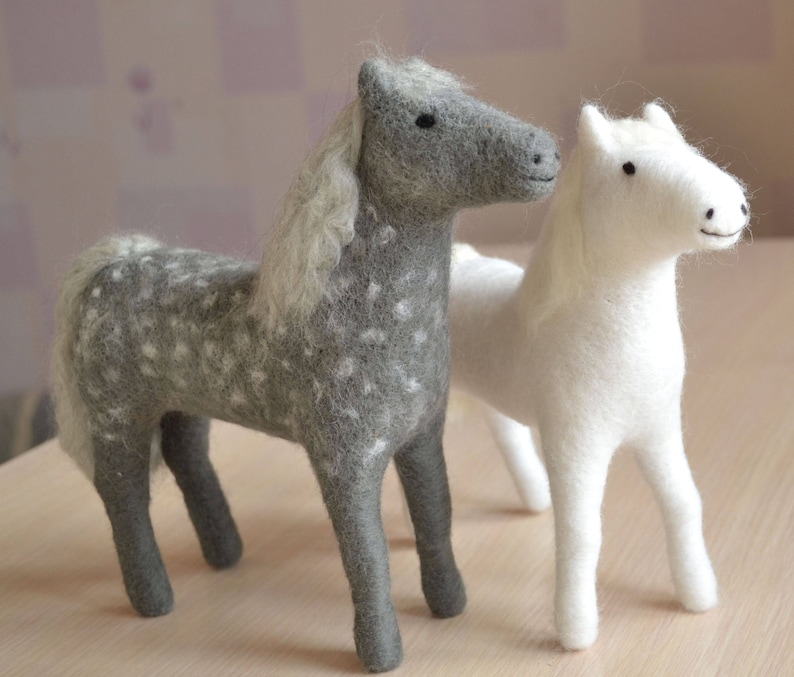 Needle felt animal Dappled horse figurine Needle felted horse | Etsy