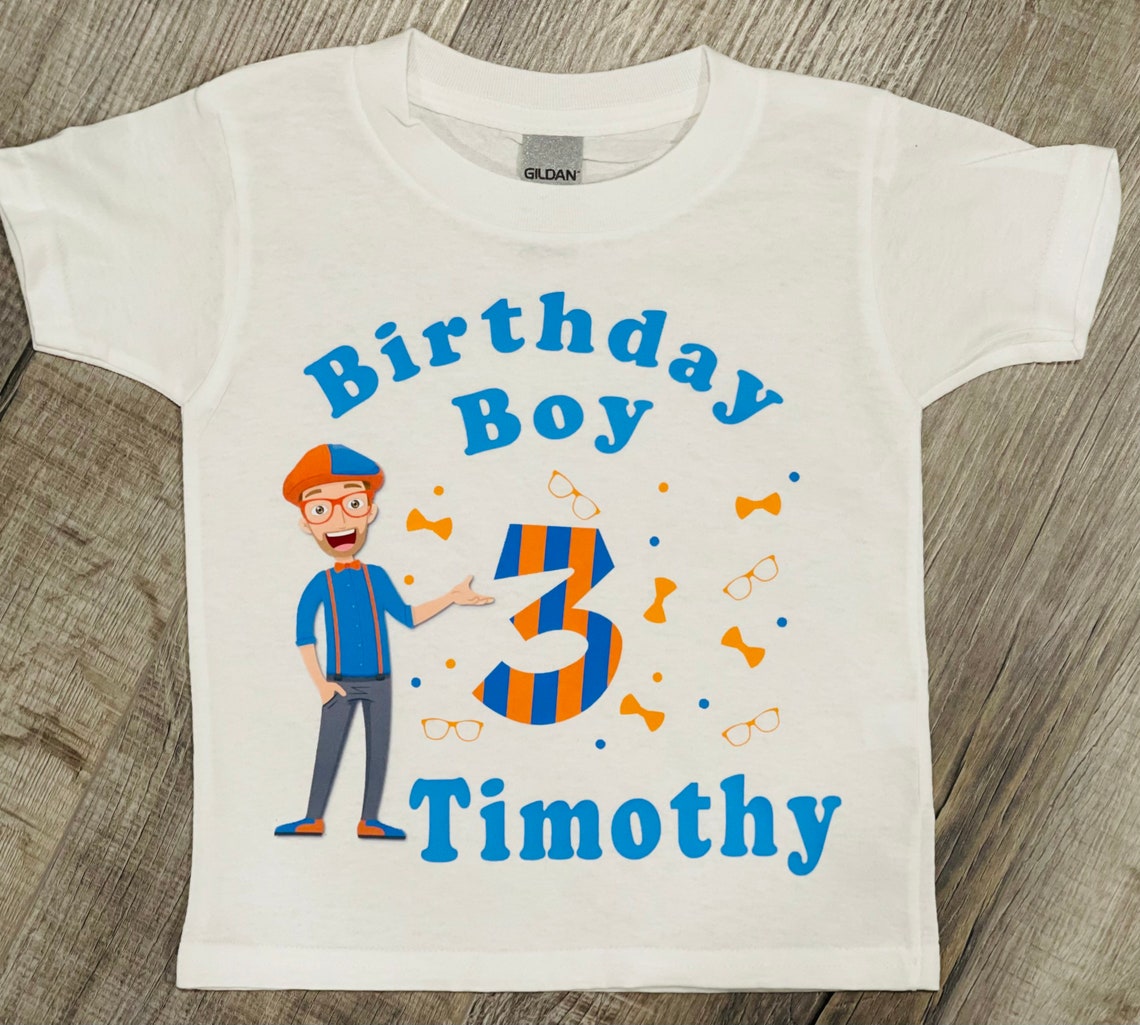 Custom Blippi birthday T shirt custom Blippi girl and boy | Etsy