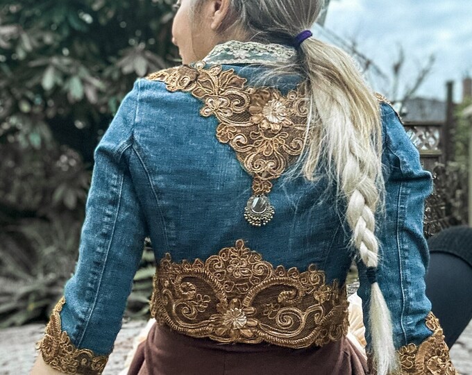 Womens Boho Denim Vest, Festival Jean Jacket, Embellished Vest for Her ...
