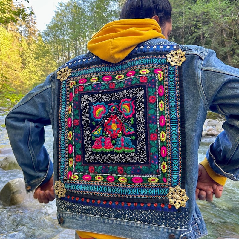 Hippie Jean Jacket - Etsy