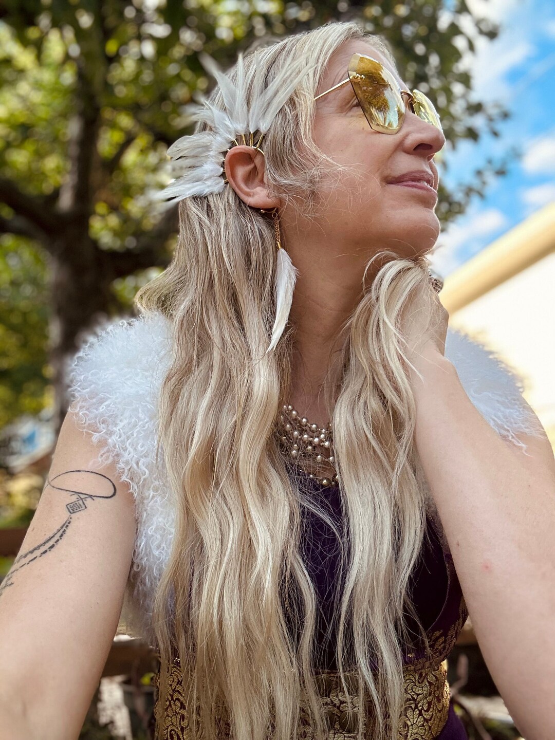 Feather Cuff Feather Ear Wrap Boho Ear Cuffs Tribal Feather - Etsy