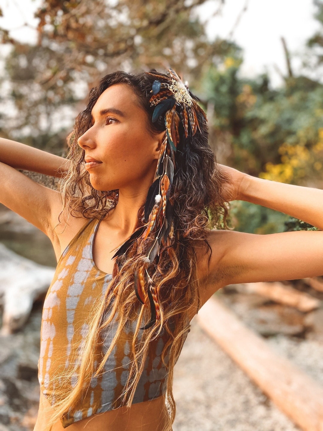 Boho Long Feather Hair Clip, Feather Hair Piece, Long Feather Hair Clip ...