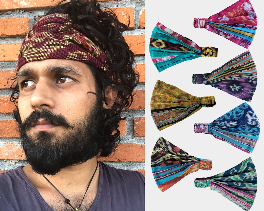 Ikat Cotton Headband Reversible Boho Yoga Workout Band - Etsy