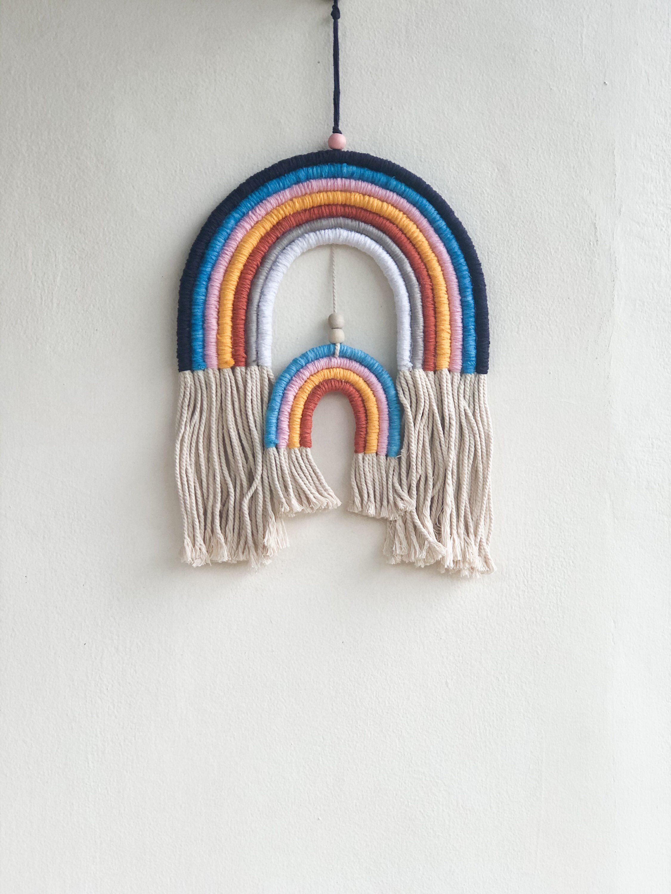 Large Double Rainbow Wall Hanging Rainbow Decor Fiber | Etsy
