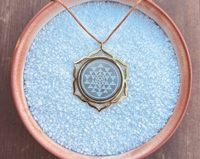 Brass Flower of Life Lotus Flower Pendant Sacred Geometry Pendant ...