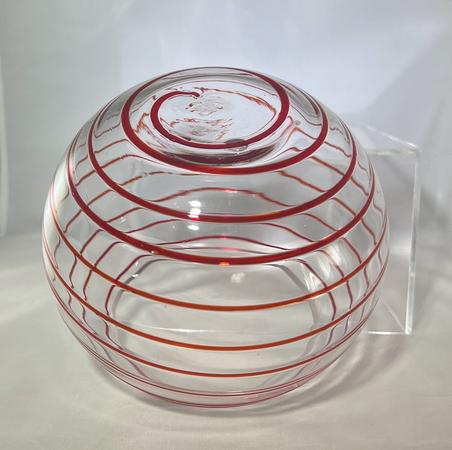 Vintage Midcentury Modern Hand Blown Art Glass Fishbowl Vase - Etsy