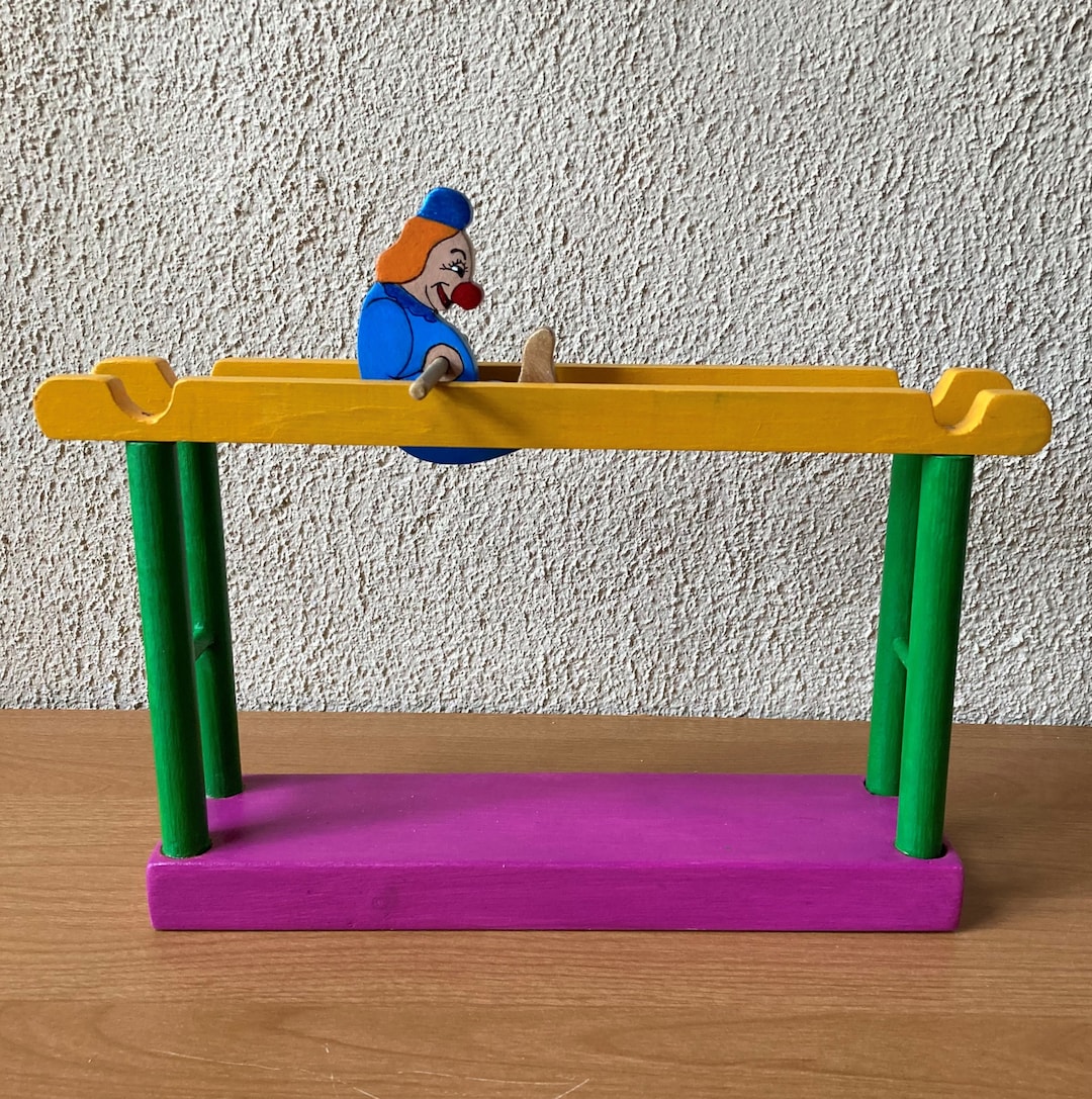 Circus Tumbling Clown Folk Toy - Etsy