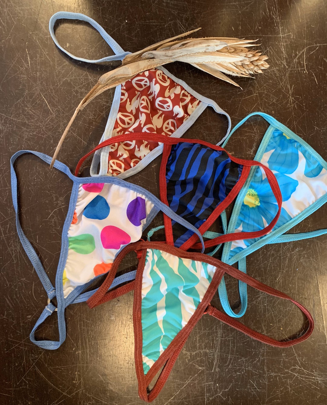 Set of 5 G Strings Panty Thong Bikini Swimsuit Bathing - Etsy