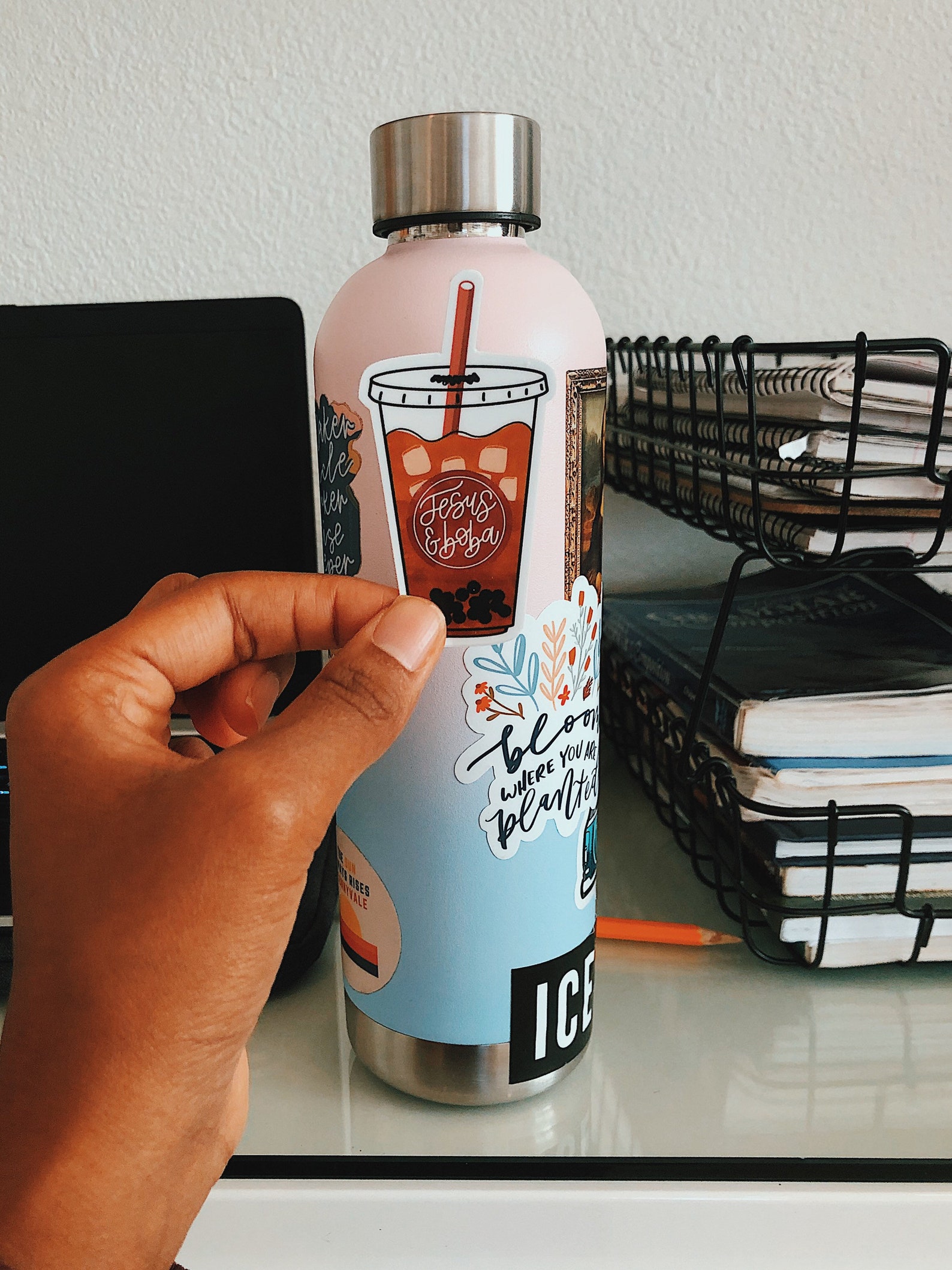 Jesus & Boba Vinyl Sticker HydroFlask Laptop Bible Verse | Etsy