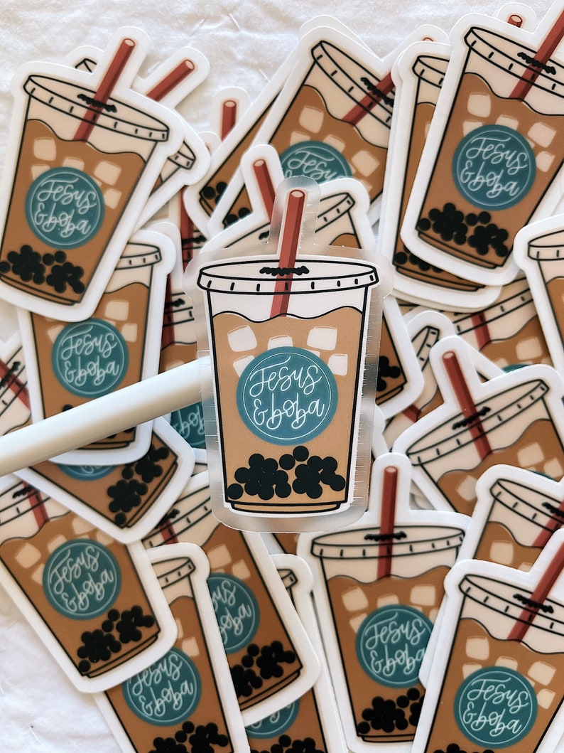 Jesus & Boba Vinyl Sticker Hydroflask Laptop Bible Verse | Etsy