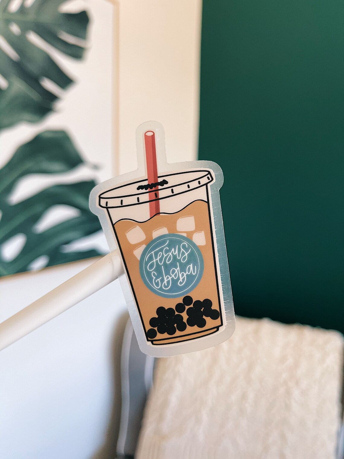 Jesus & Boba Vinyl Sticker Hydroflask Laptop Bible Verse | Etsy