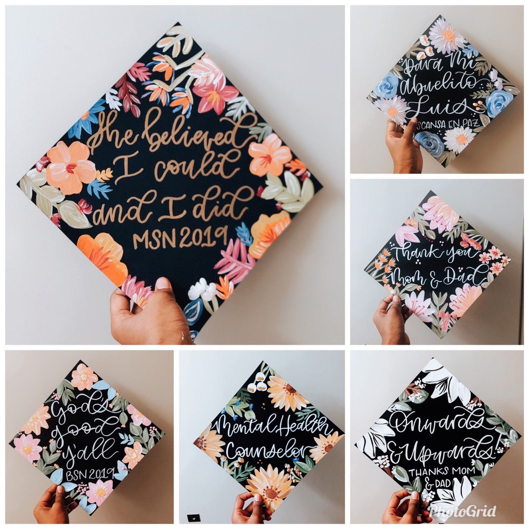Customized Graduation Cap Topper hand-painted - Etsy