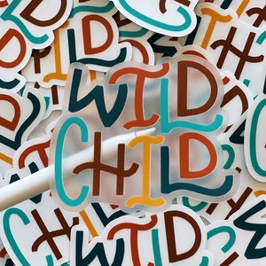 Wild Child Clear Vinyl Sticker | Hydroflask + Laptop | - Etsy