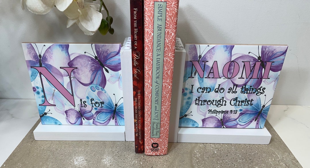 Personalized Bookends With Bible Verse - Etsy