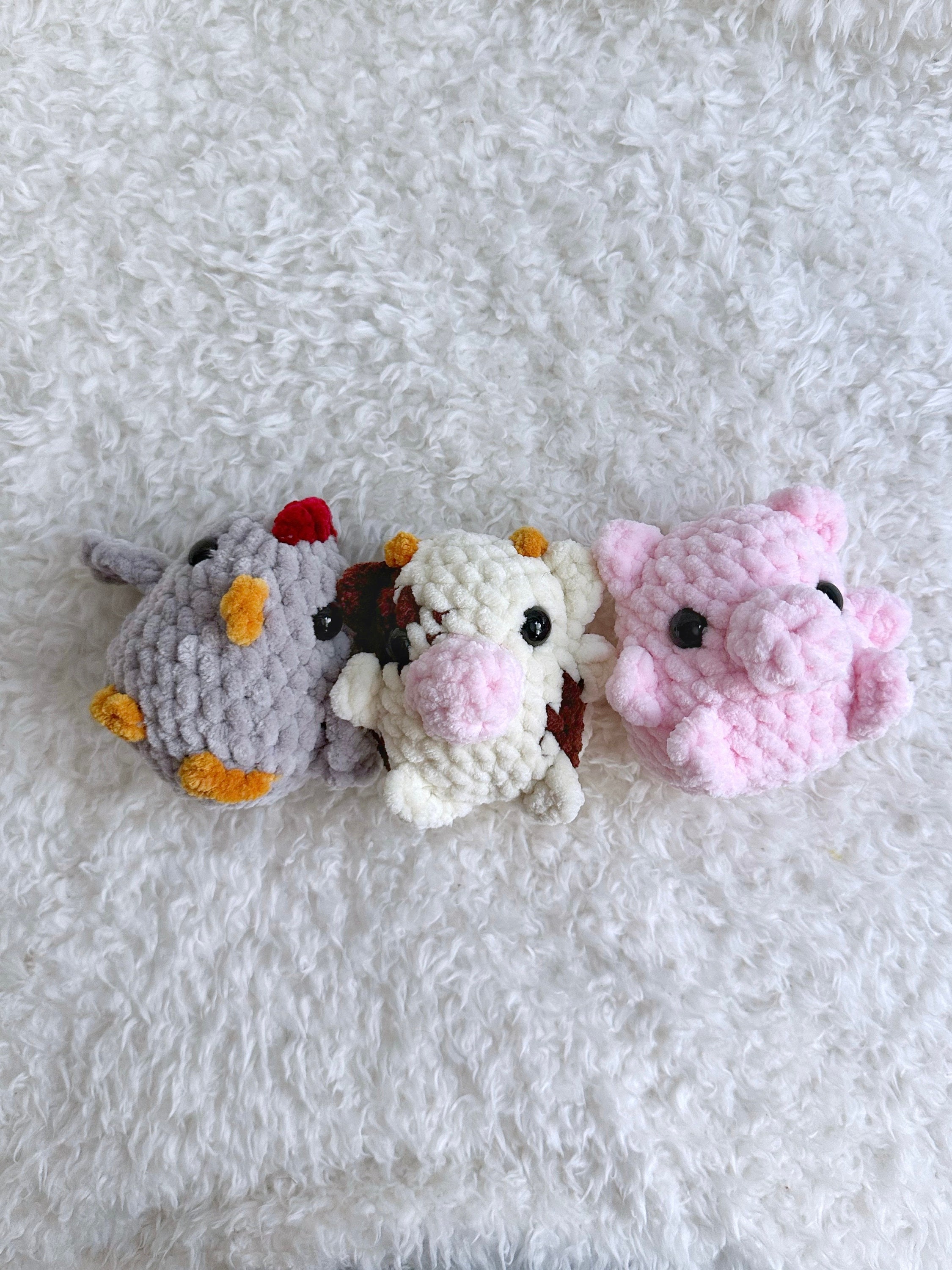 Mini Chubby Farm Animals Amigurumi Plush Toy - Etsy