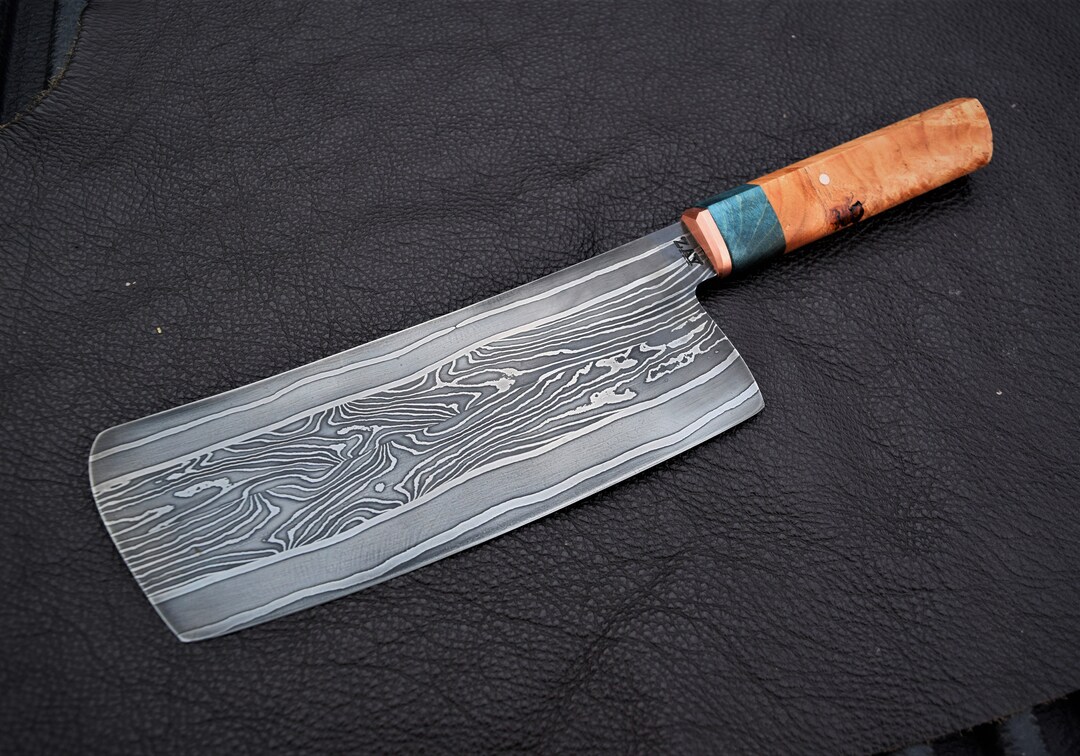 Custom Forged Cleaver Style Chef Knife - Etsy