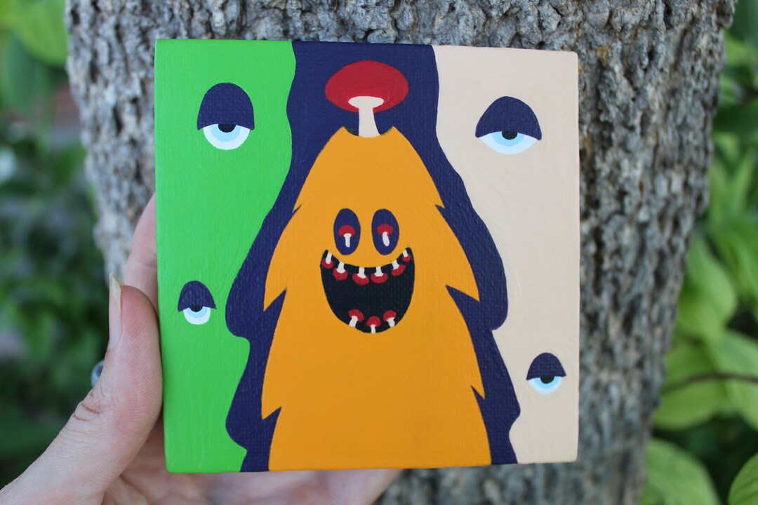 Monster Meditation Art / Psychedelic Art / Mushroom Awakening Painting ...