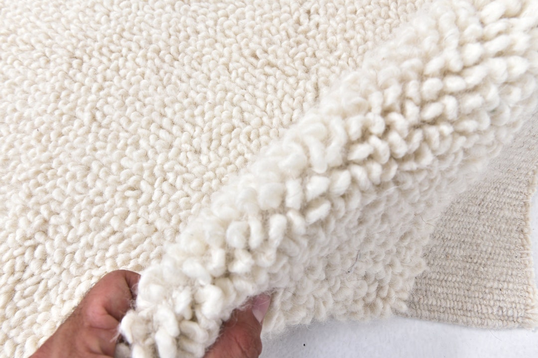 2x3 Rug, Small Handwoven White Rug, White Wool Rug, Bathroom Rug ...