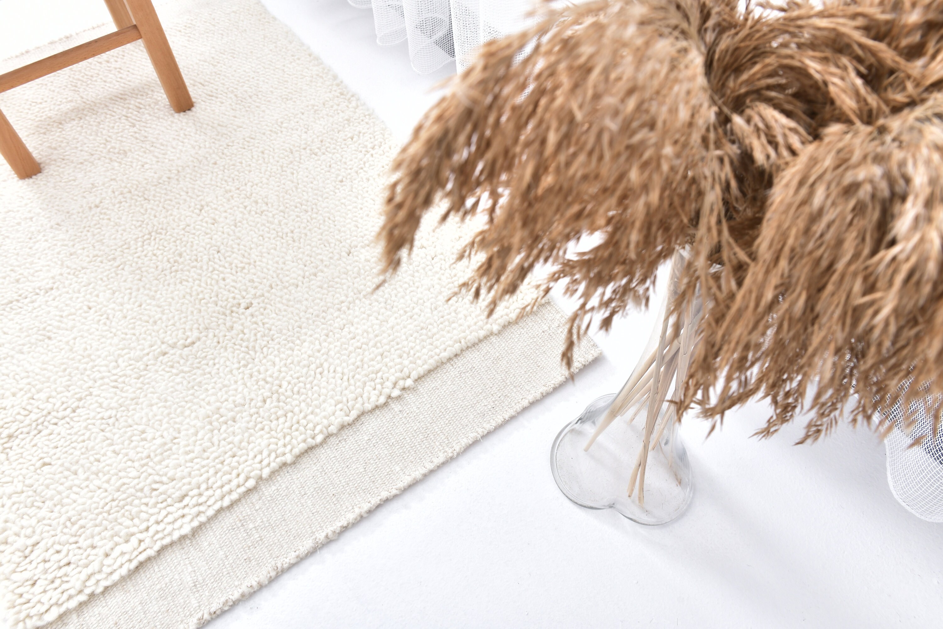 2x3 Rug, Small Handwoven White Rug, White Wool Rug, Bathroom Rug ...