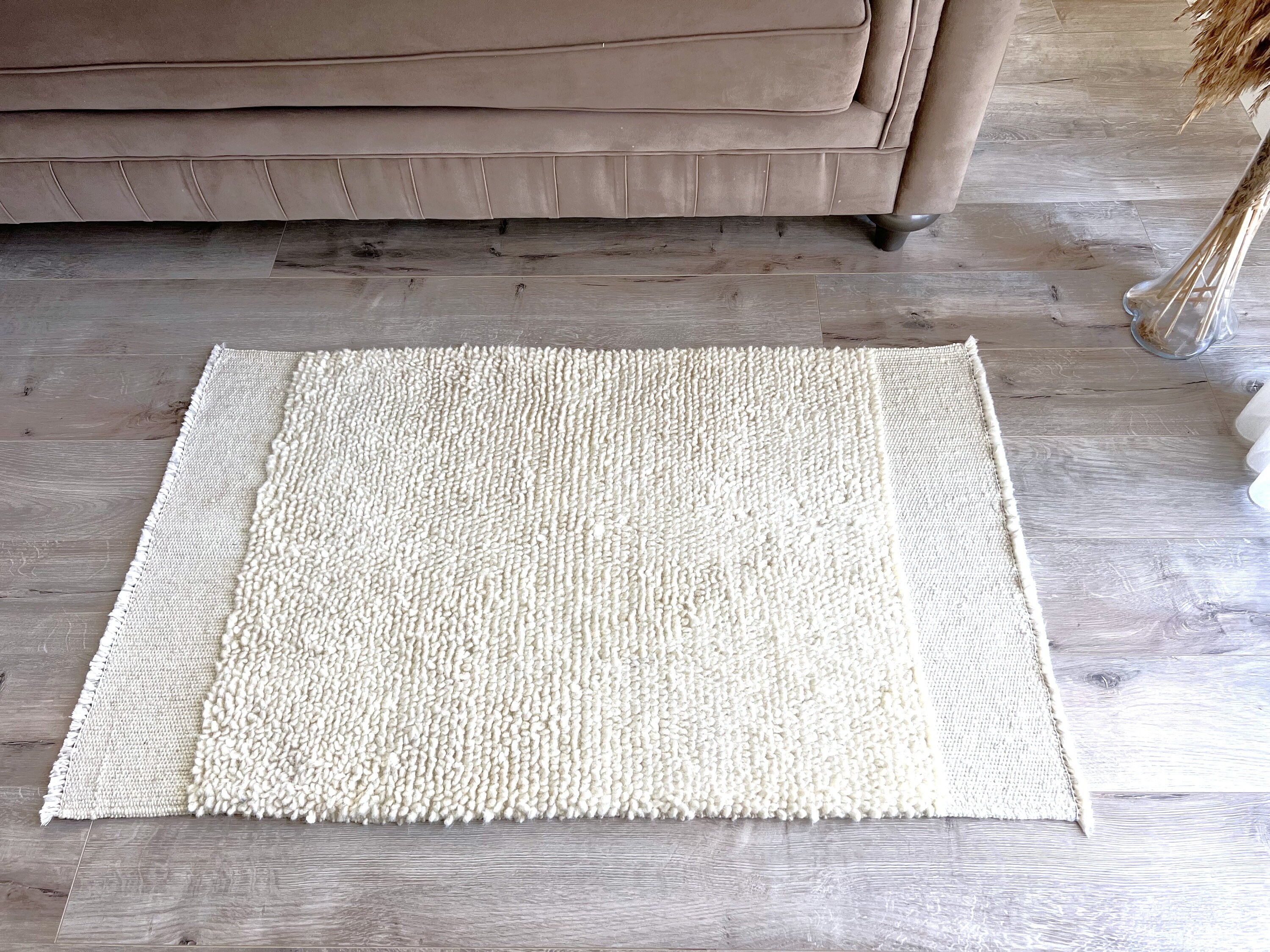 2x3 Rug, Small Handwoven White Rug, White Wool Rug, Bathroom Rug ...