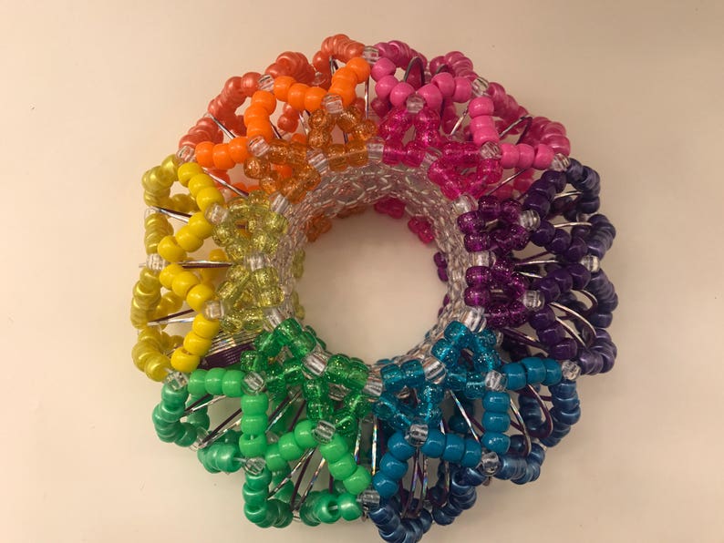Triple Rainbow Slinky Kandi Cuff - Etsy