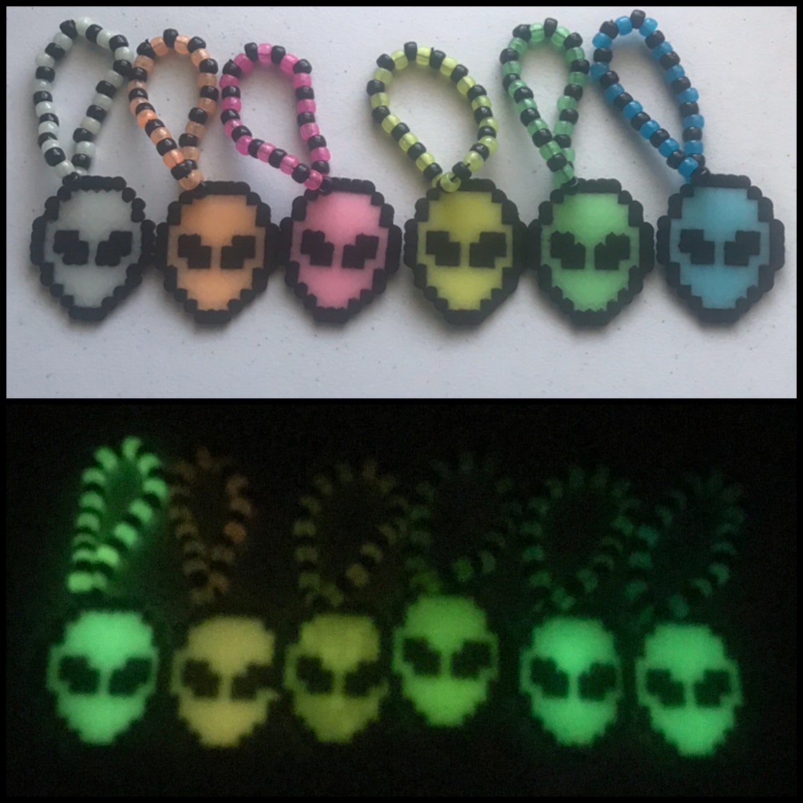 6 Glow in the Dark Alien Kandi Singles - Etsy