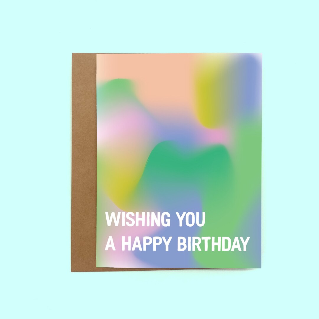 Wishing You A Happy Birthday Greeting Card | Gradient Design | Blank ...