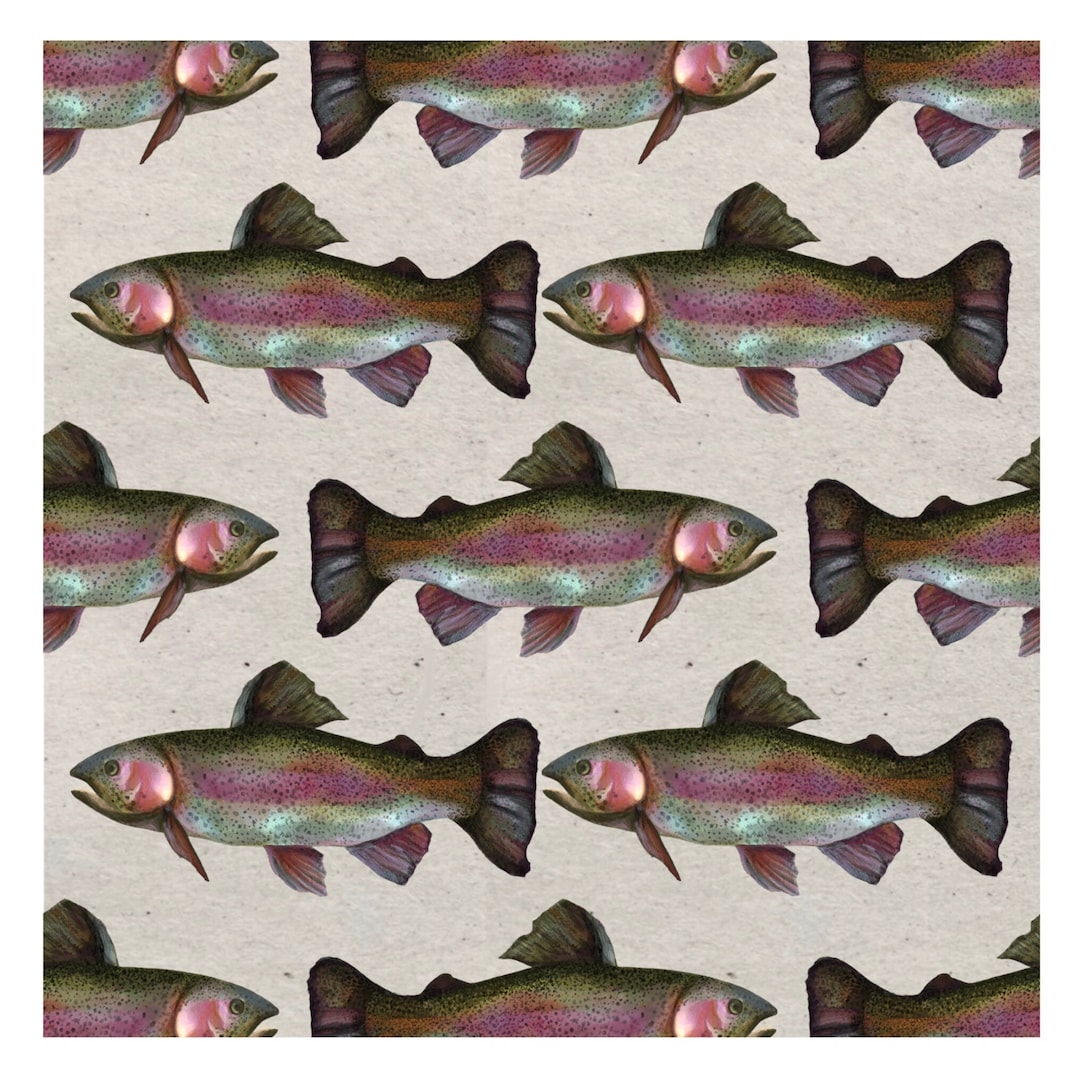 Rainbow Trout Pattern Art Print: Fishing Illustration - Etsy