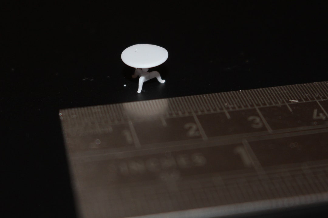 Victorian Round Dining Table Micro Scale Dollhouse Furniture 1/144 1: ...