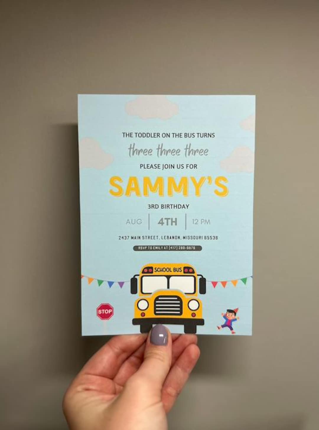 Bus Birthday Invitation - Etsy