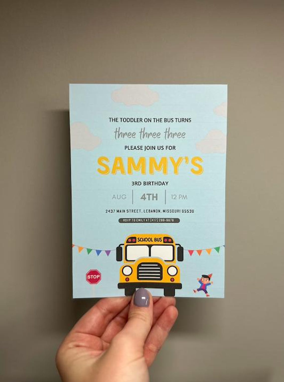 Bus Birthday Invitation - Etsy