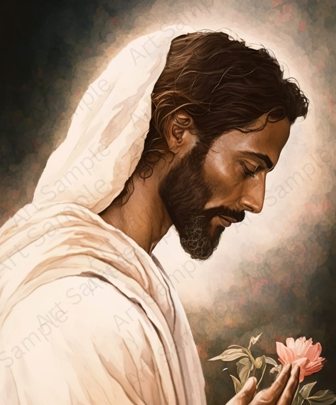 Fine Art Christ Portrait Jesus Christ Side Profile Jesus - Etsy