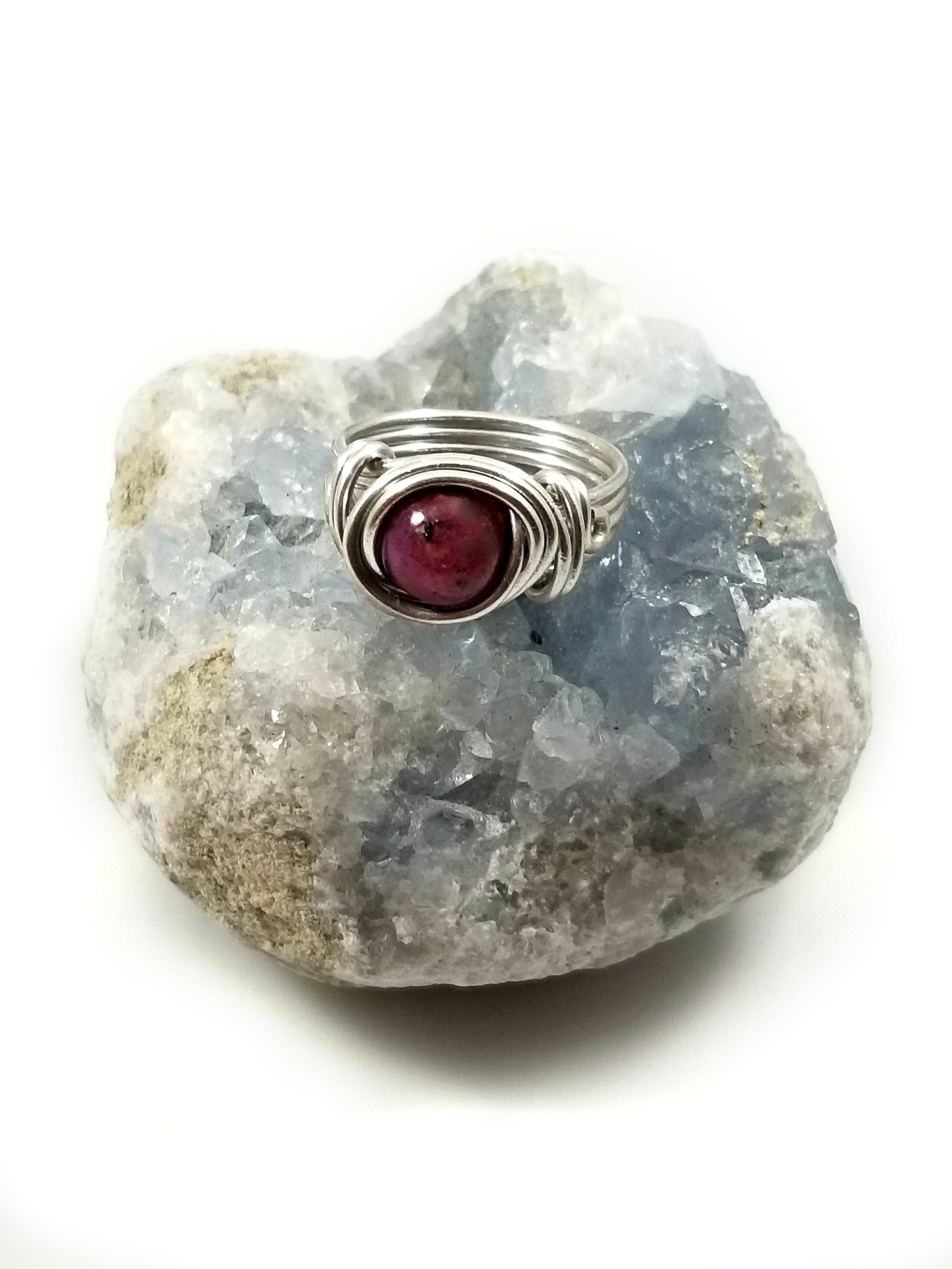 Ruby Ring/ Sterling Silver Ruby Ring/ Reiki Infused/ | Etsy