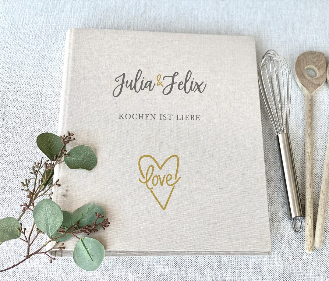 Recipe Book Personalized cooking is Love, Wedding Gift, Cookbook ...