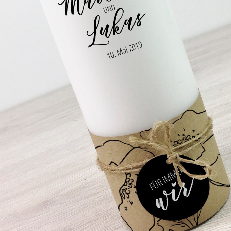 Hochzeitskerze Traukerze Kerze Hochzeit Blumen Banderole | Etsy