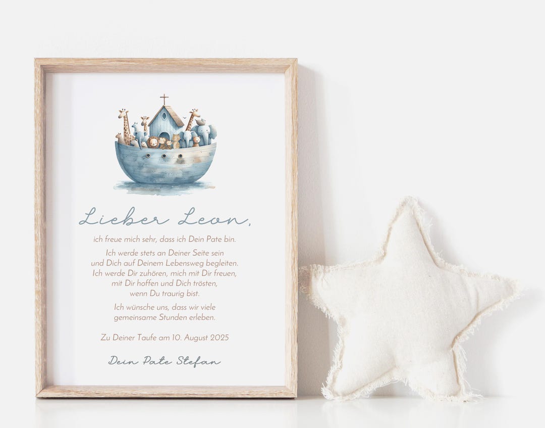 Godparent Letter "leon", Poster, Baptism, Gift, Godparent Gift ...