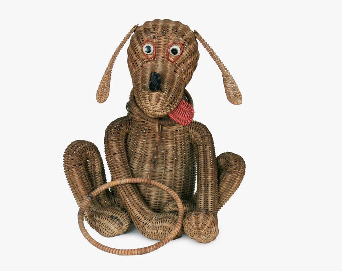 Vintage 1950s Wicker Dog Purse - Pluto - Figural Bag - Folk Art ...