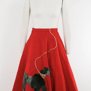 Vintage 1950s Felt Poodle Skirt Applique Cherry Red | Etsy